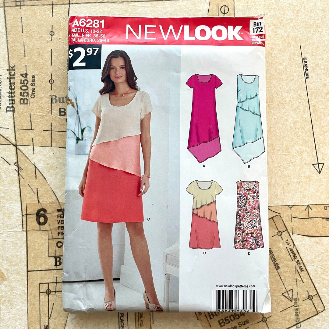 New Look 6281 Chiffon Dress Pattern Tiered Summer Dress Sleeveless ...