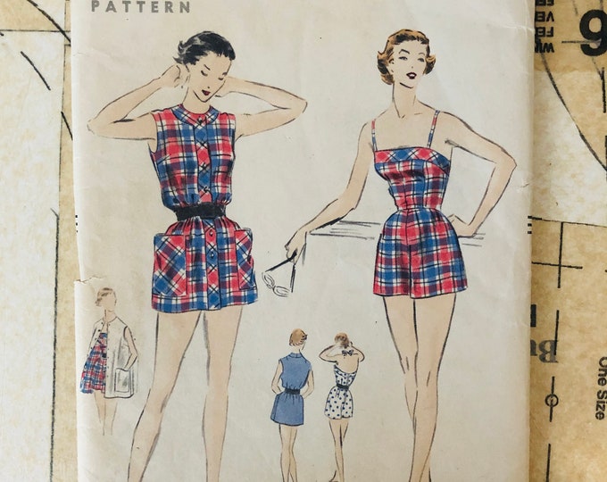 Vogue 7860 Bathing Suit Sewing Pattern One Piece 50s Swim Suit & Tunic ...