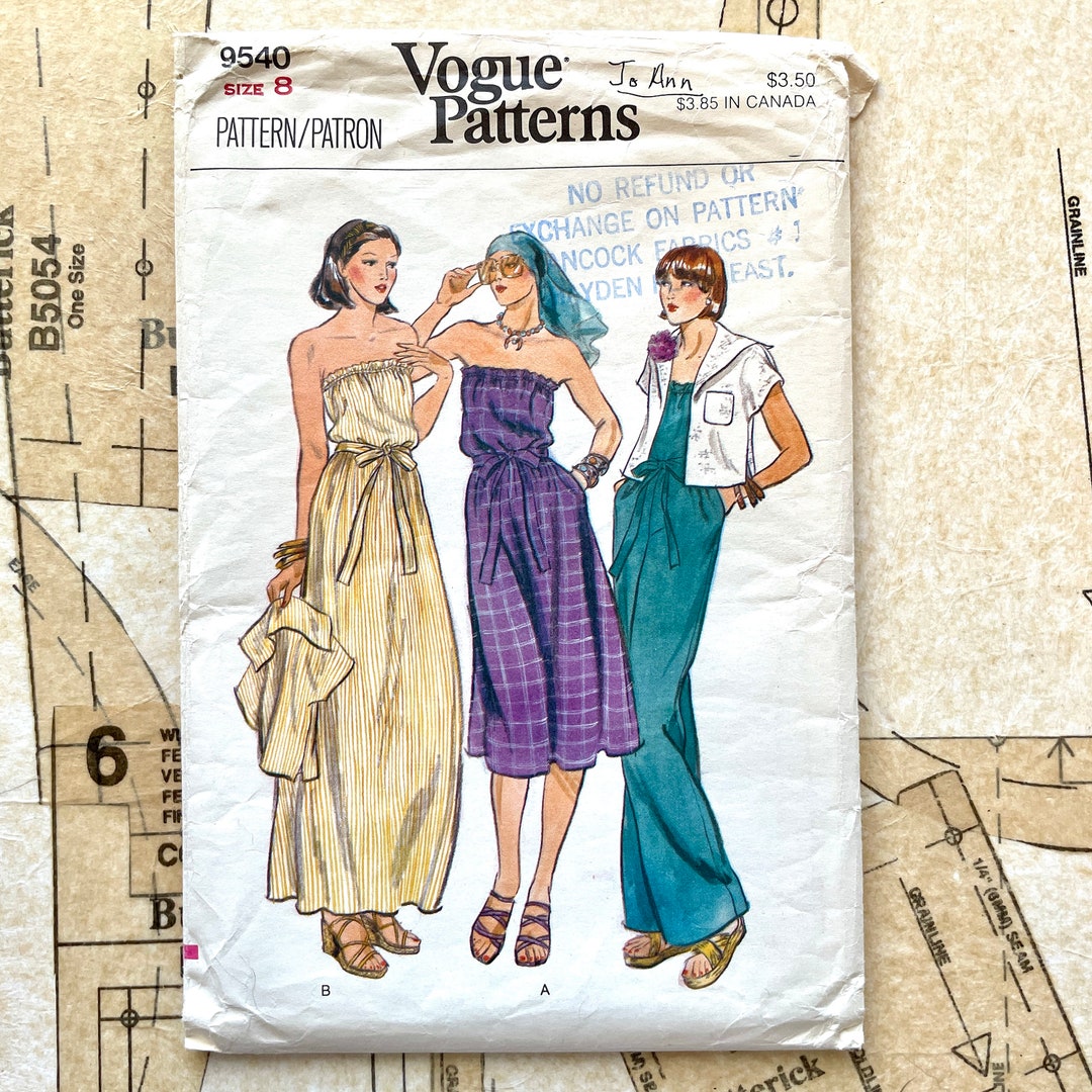 Vogue 9540 Jumpsuit Pattern Dress or Jump Suit With Matching Sailor ...