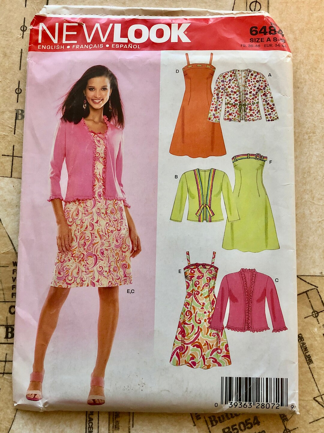 New Look 6484 Womens Sewing Pattern Strapless Dress Jacket Three ...