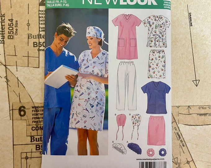 New Look 6777 Scrub Pattern Mens Womens Nurse Top and Pants Sewing ...