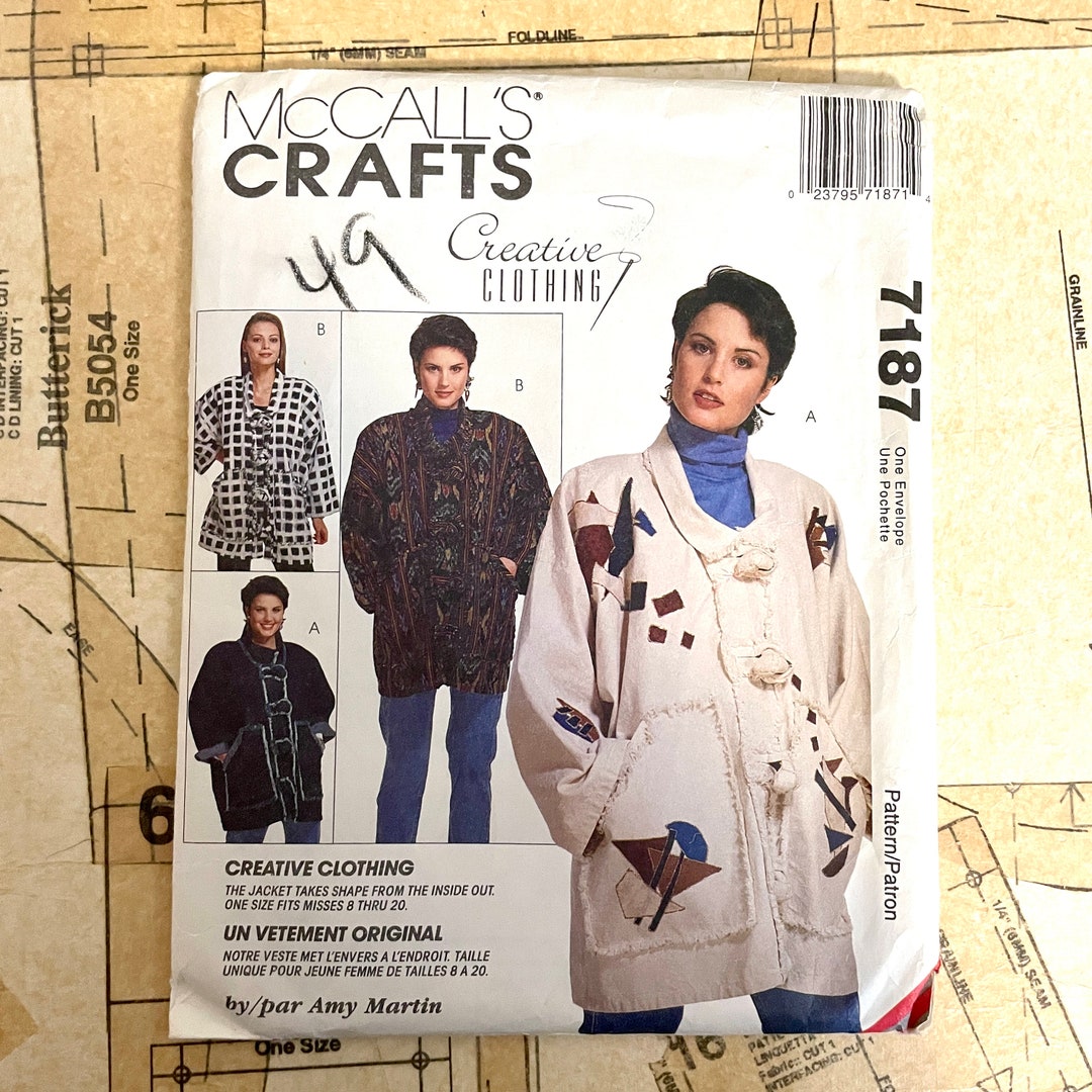 Mccalls 7187 Coat Pattern Oversize Loose Fitting Self Fringed Craft ...