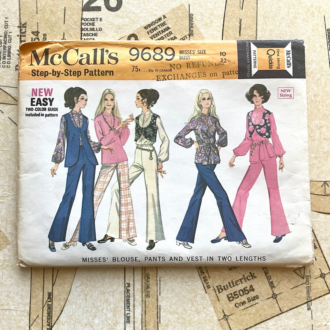 Mccalls 9689 60s Sewing Pattern 1960s Pants Pattern Vest Pattern Bolero ...