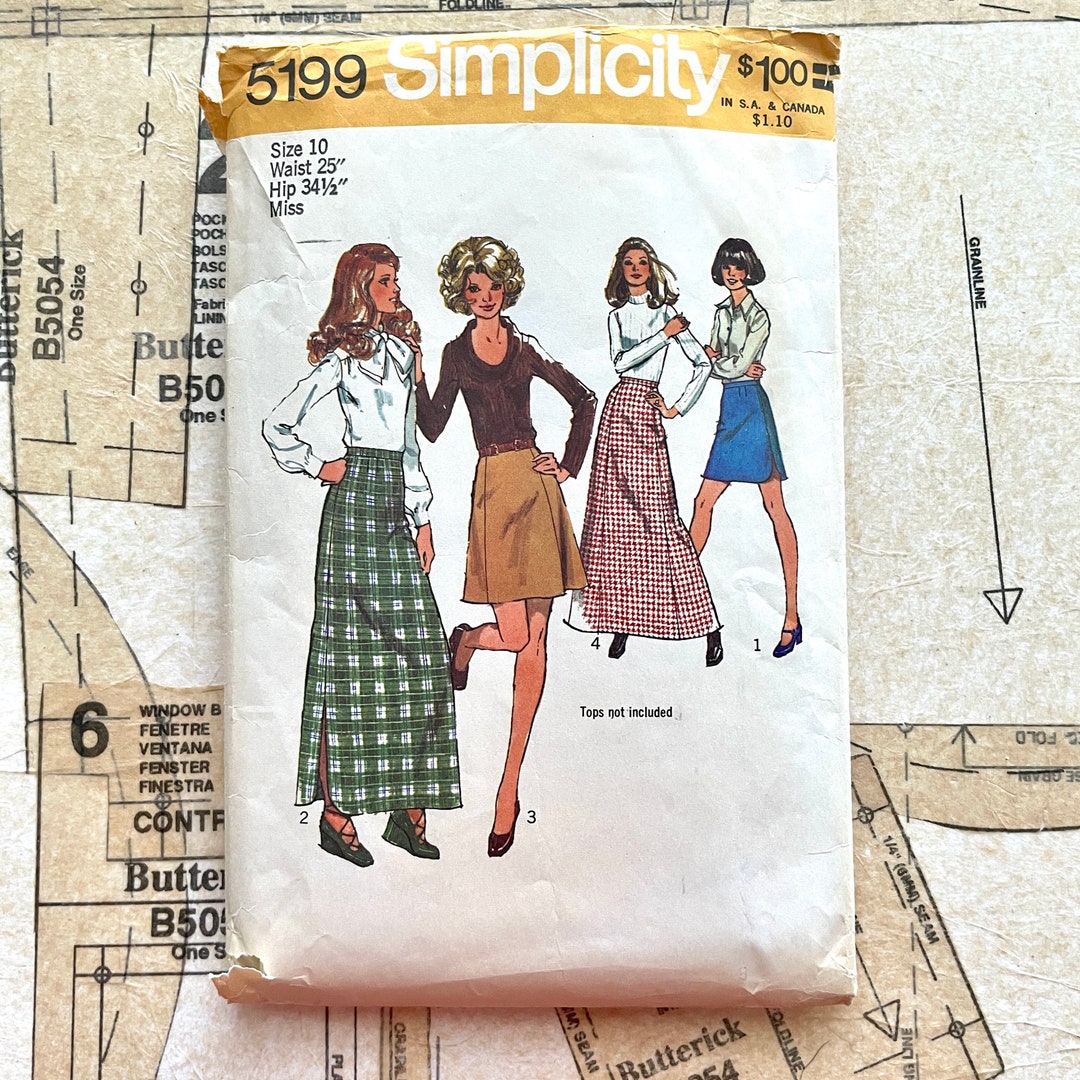 Simplicity 5199 Skirt Pattern Maxi Length Skirt Pattern A Line Gored ...