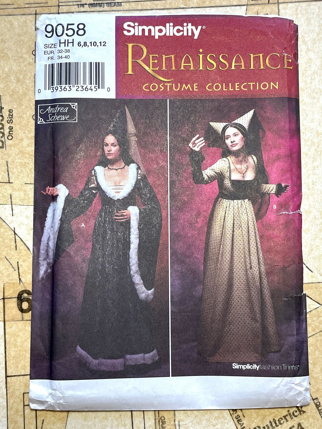 Simplicity 9058 Medieval Costume Pattern Historical Renaissance Dress ...