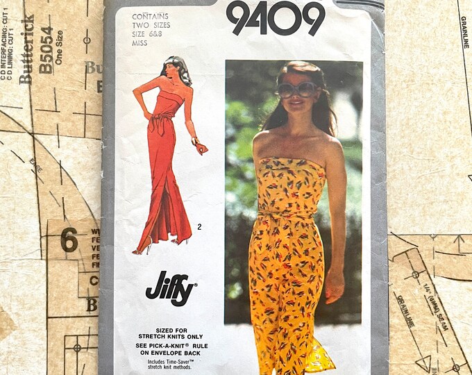 Simplicity 9409 Strapless Dress Pattern Strapless Summer Knit Dress ...