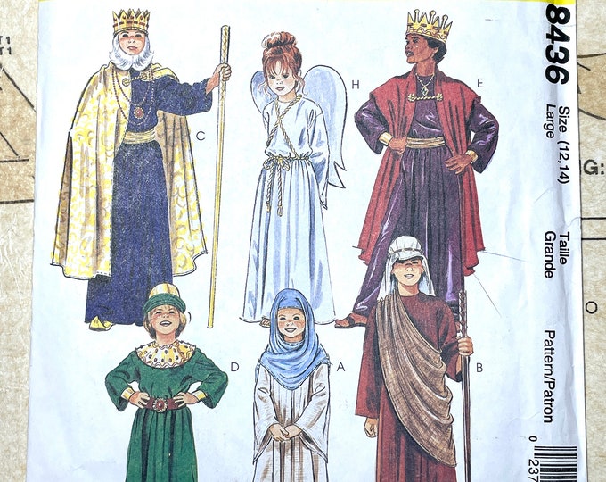 Mccalls 8436 Childrens Costume Sewing Pattern Size Large 12 14 Angel ...
