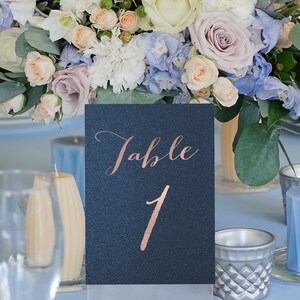 Rose Gold Table Numbers, Wedding Table Numbers, Rustic Table Numbers ...