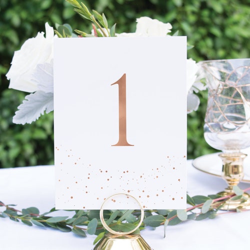 Rose Gold Table Numbers Wedding Table Numbers Printable - Etsy