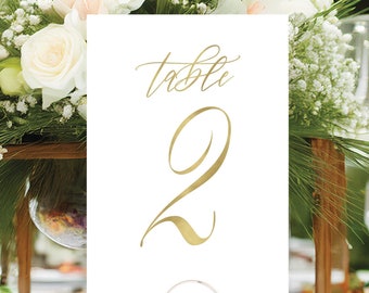 Gold Foil Wedding Table Numbers, Wedding Table Decor, Modern Wedding ...