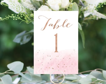 Rose Gold Table Numbers Wedding Table Numbers Rustic Table - Etsy