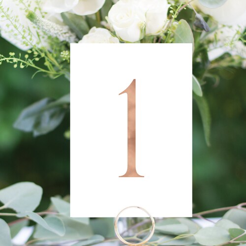 Rose Gold Table Numbers Wedding Table Numbers Rustic Table - Etsy
