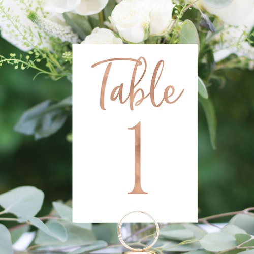 Rose Gold Table Numbers Wedding Table Numbers Rustic Table - Etsy