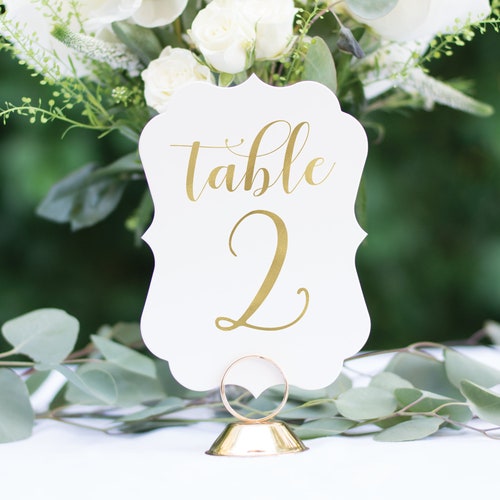Ivory and Gold Foil Wedding Table Numbers Handmade Elegant - Etsy