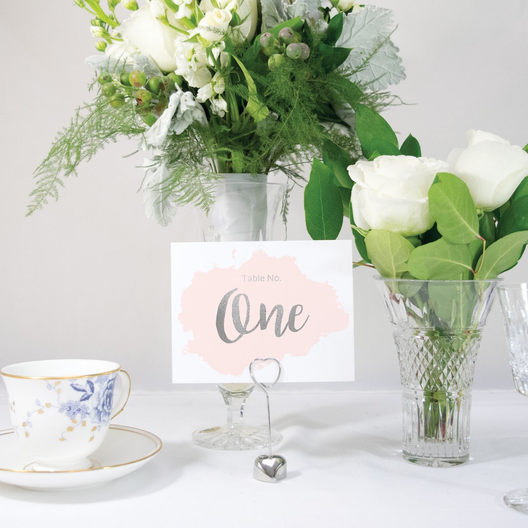 Silver Table Numbers, Wedding Table Numbers, Rustic Table Numbers, Foil ...