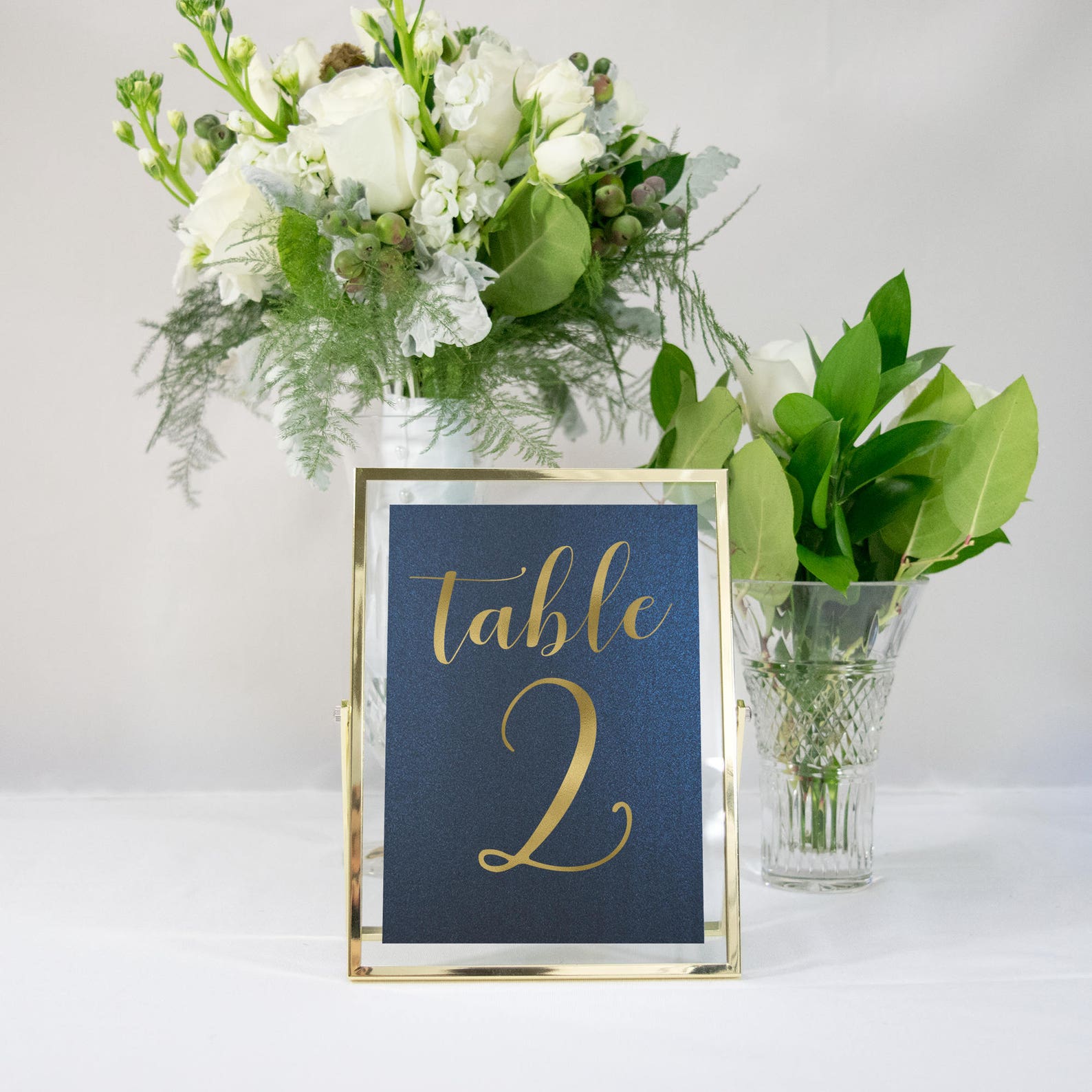 Navy Blue and Gold Foil Table Numbers Custom Handmade Wedding - Etsy