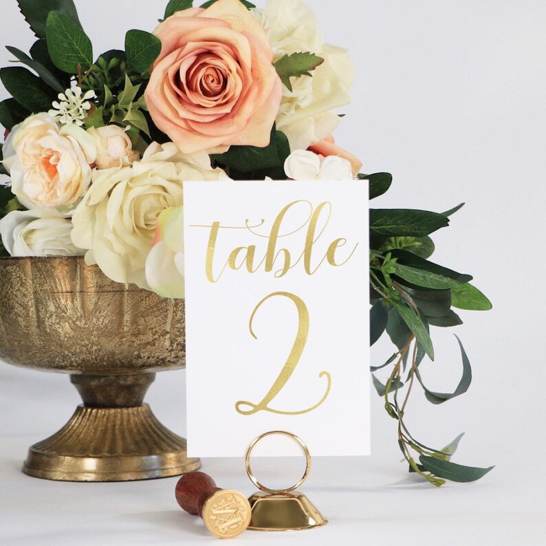 Gold Table Numbers Wedding Table Numbers Rustic Table - Etsy
