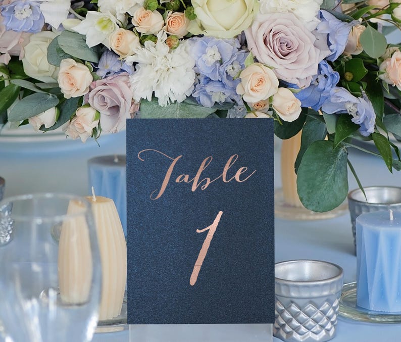 Rose Gold Table Numbers Wedding Table Numbers Rustic Table | Etsy