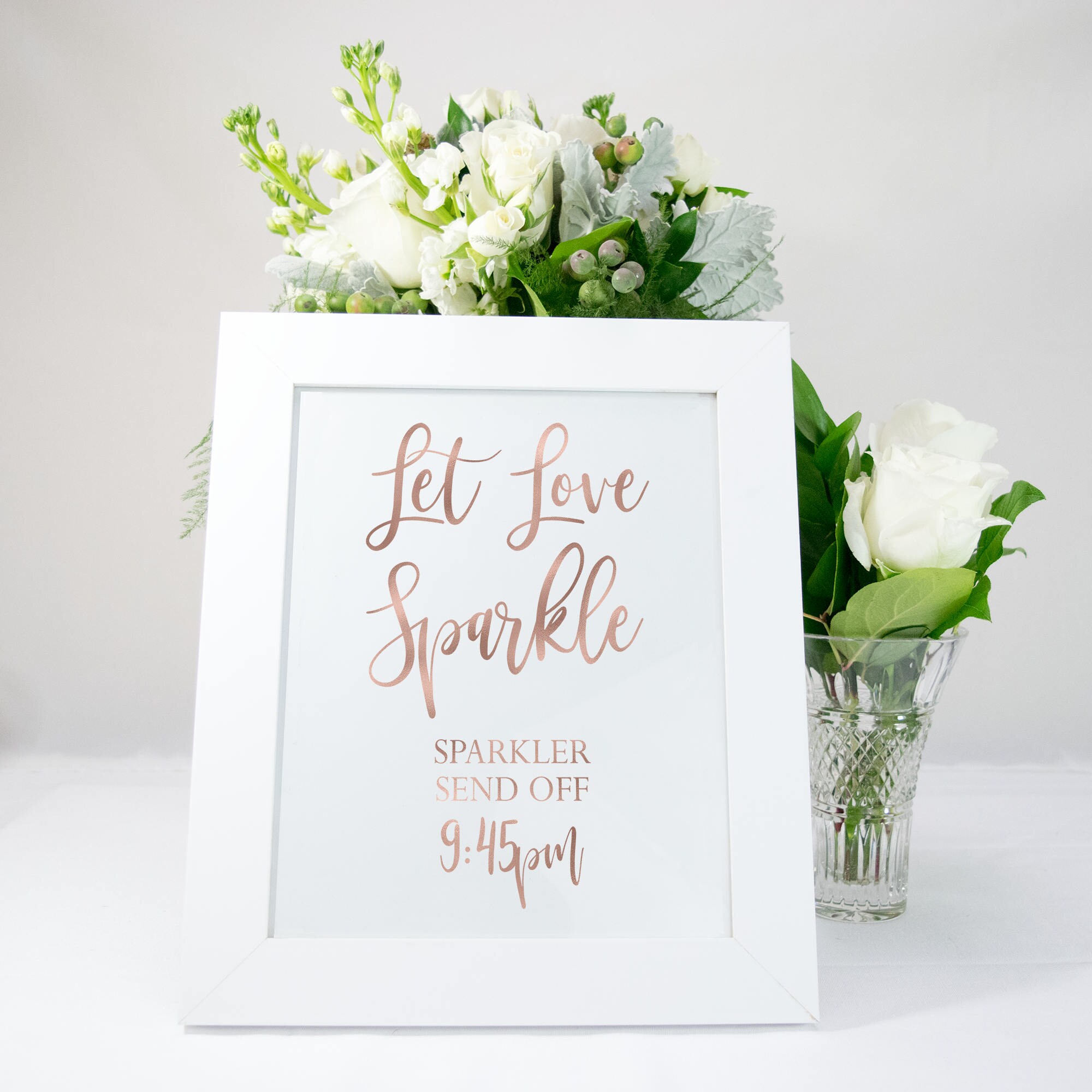 Sparkler Send Off Sign in Rose Gold Foil Elegant Rustic | Etsy