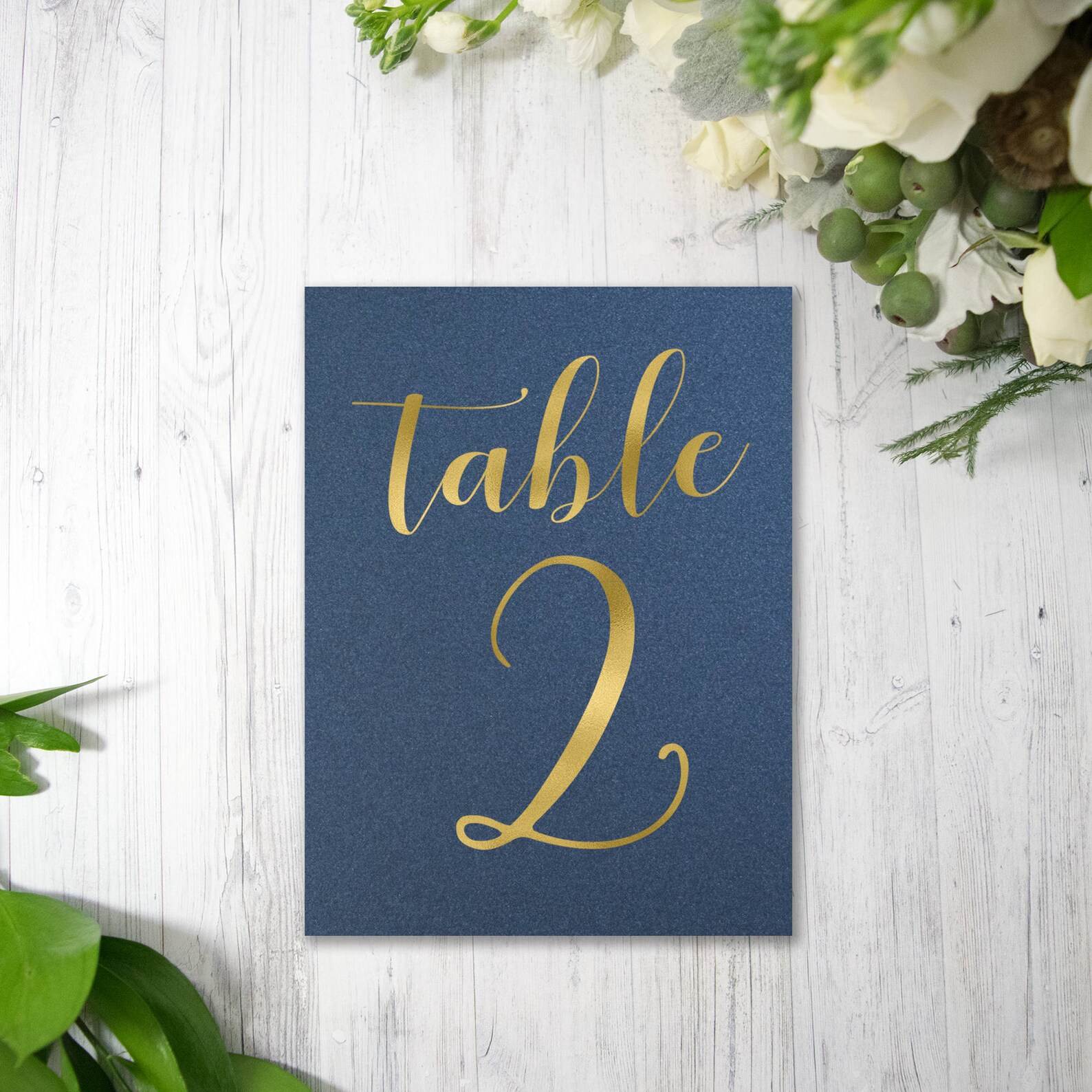 Navy Blue and Gold Foil Table Numbers Custom Handmade Wedding - Etsy