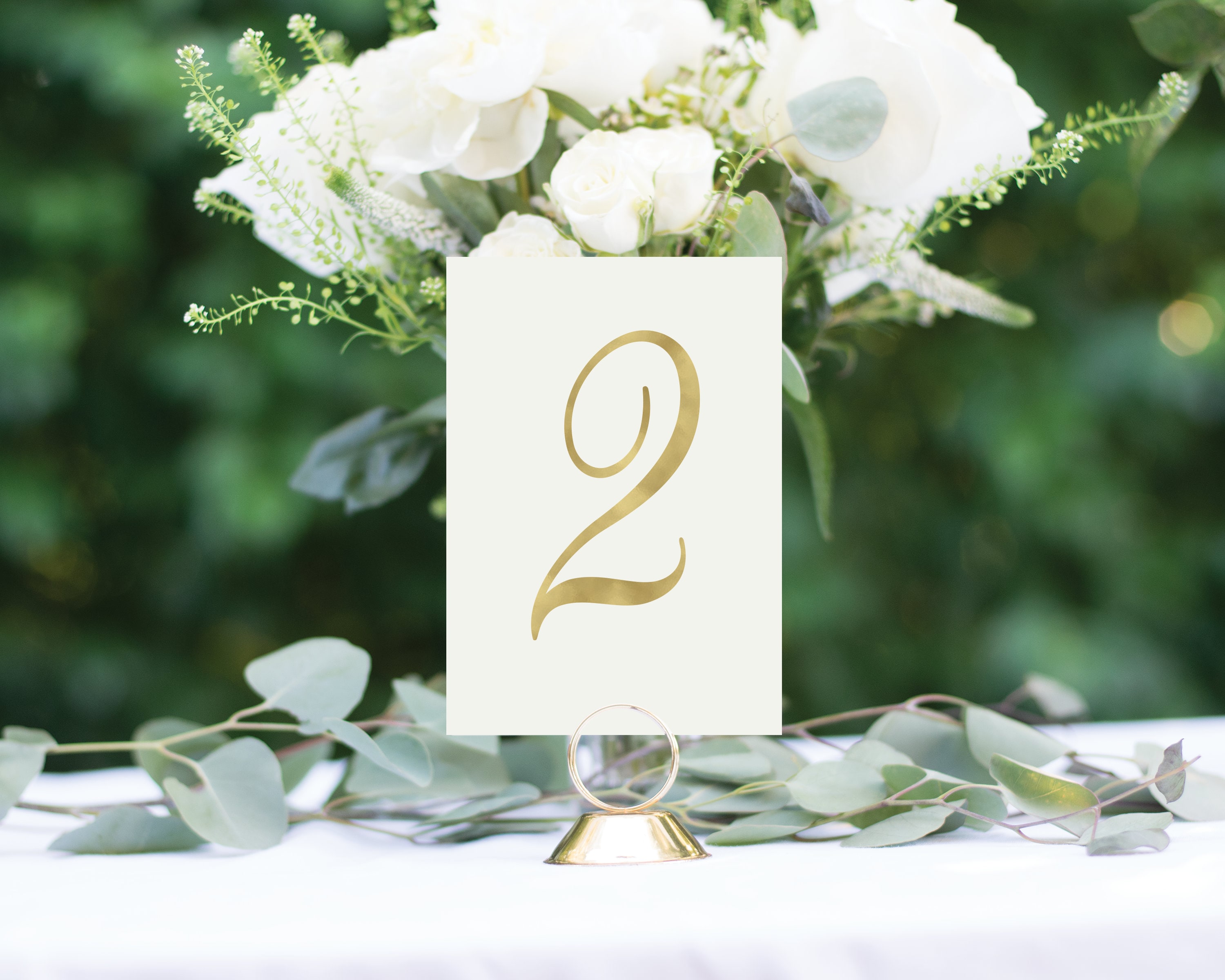 Gold Foil Table Numbers: Rustic Wedding Decor (4x6) - Etsy