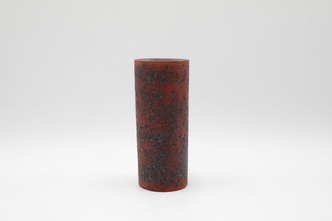 Mid-century Red Lava Tall Cylinder Ceramic Vase - Etsy