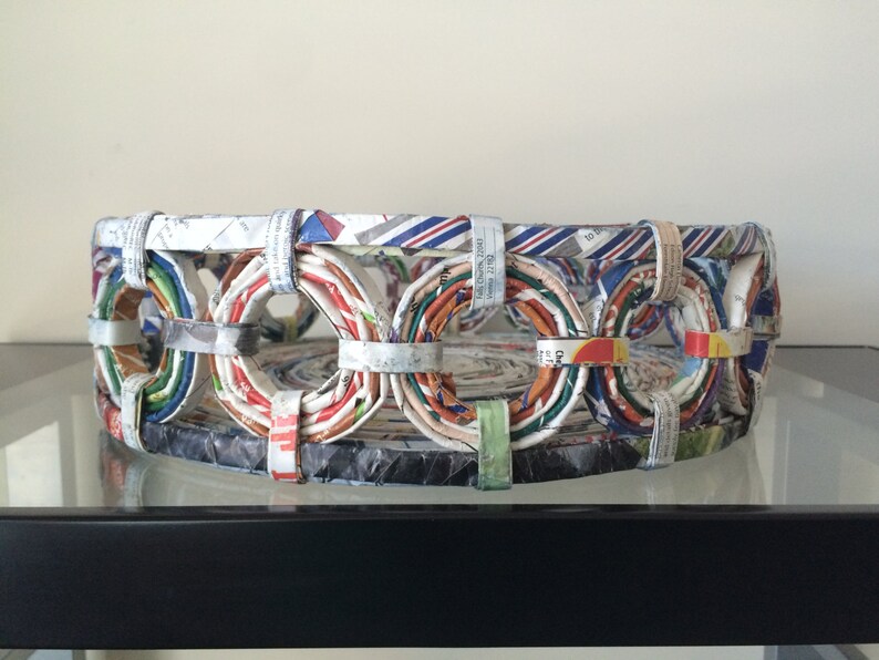 Handmade Recycled Round Paper Basket Tray New - Etsy