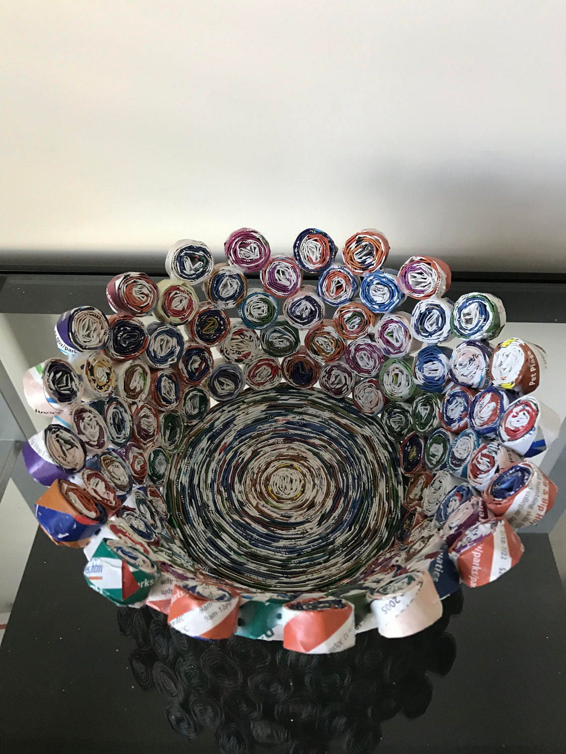 Handmade Recycled Paper Round Basket Tray NEW - Etsy