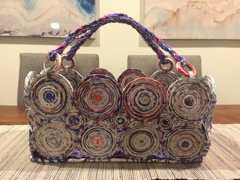 Handmade Purse/bag/handbag Made From Recycled Paper - Etsy