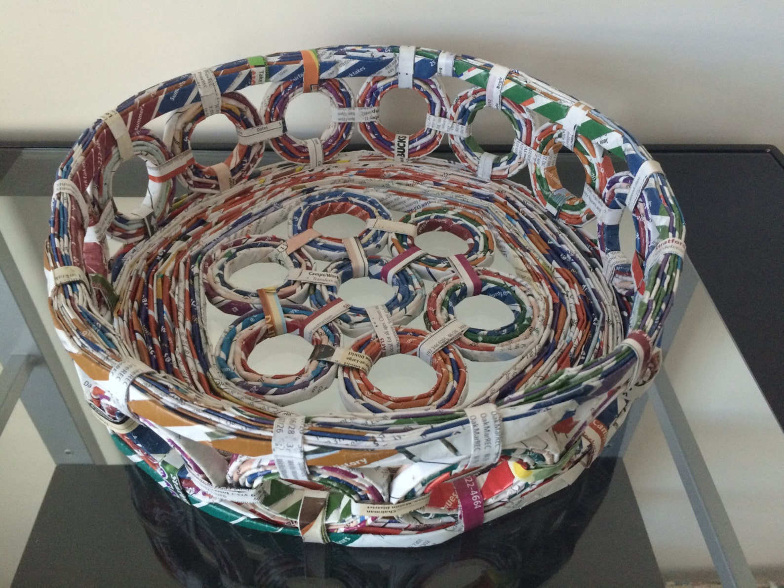 Handmade Recycled Round Paper Basket New - Etsy