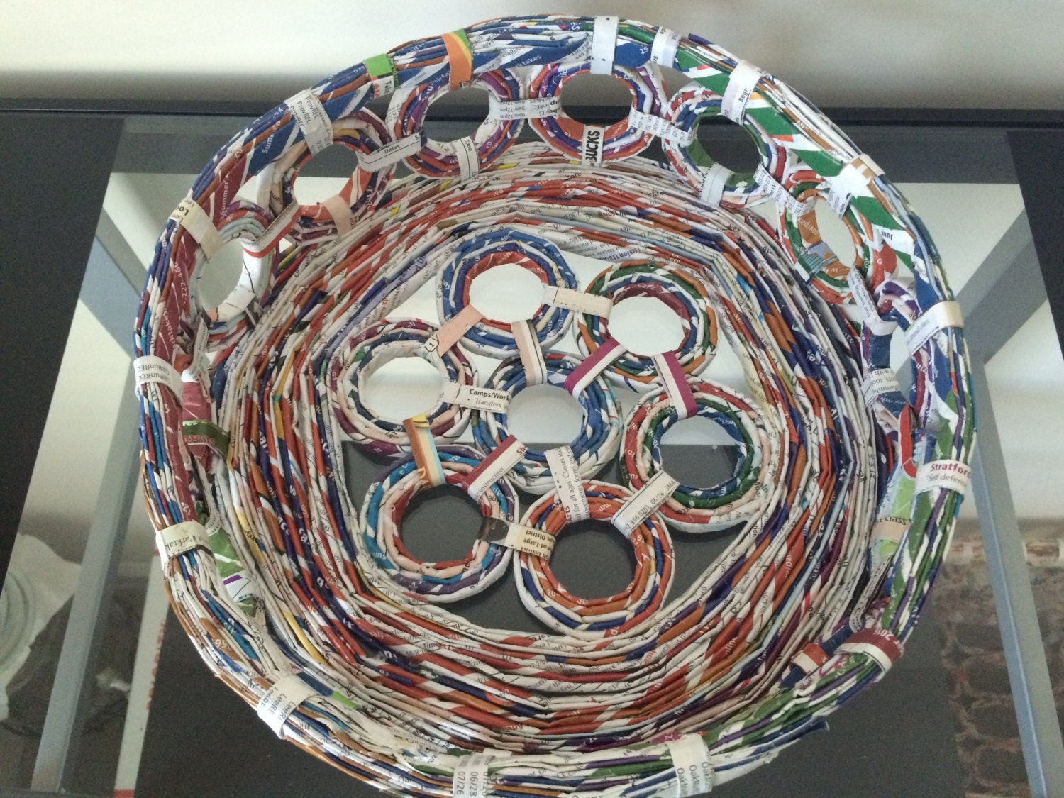 Handmade Recycled Round Paper Basket New - Etsy