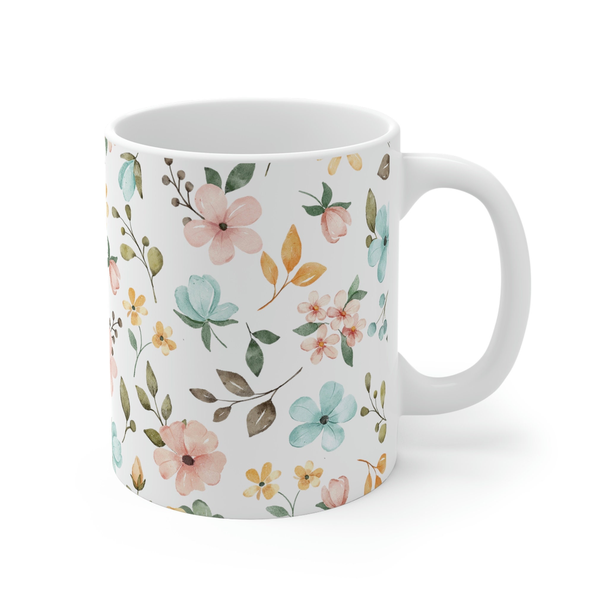 Spring Flower Mug, Large Coffee Mug, Spring Mug, Spring Decor, Spring ...