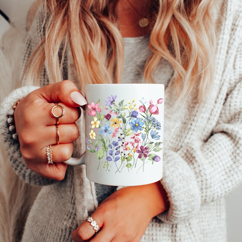 Floral Coffee Mug - Etsy