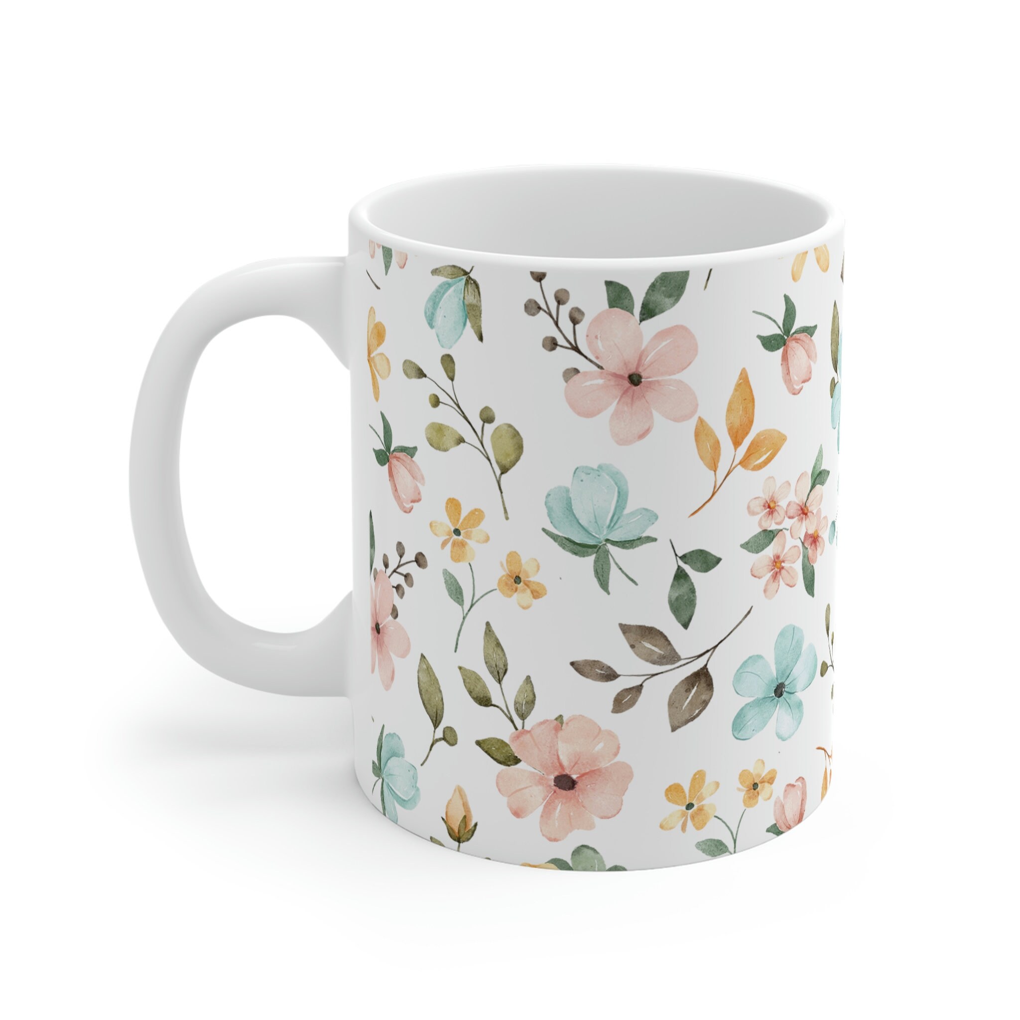 Spring Flower Mug, Large Coffee Mug, Spring Mug, Spring Decor, Spring ...