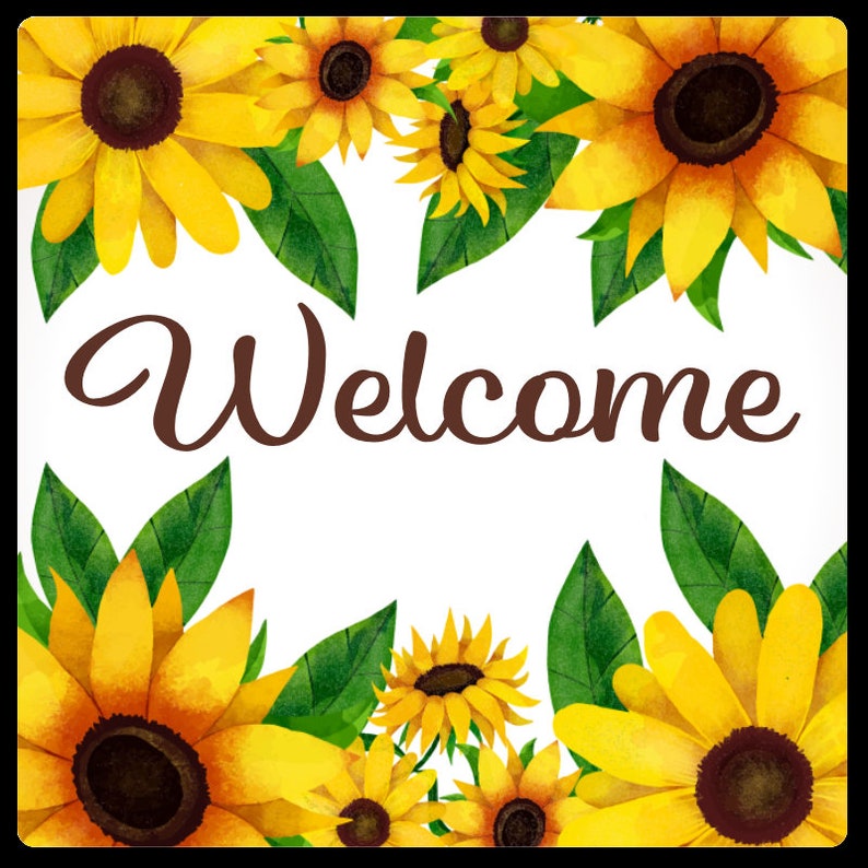 Sunflower Welcome Sign Metal Accent Sign for Wreaths Wreath | Etsy