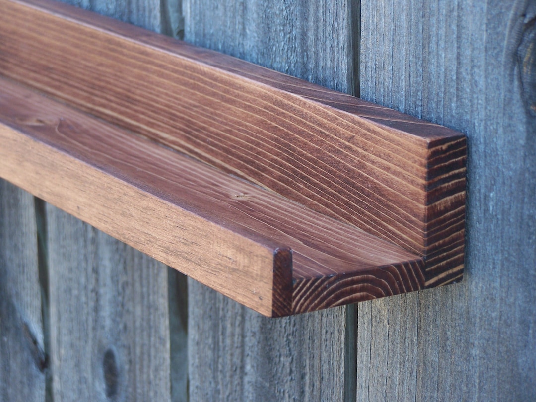 Narrow 28", 30", 32" or 34 Inch Floating Ledge Shelf, Picture Ledge ...