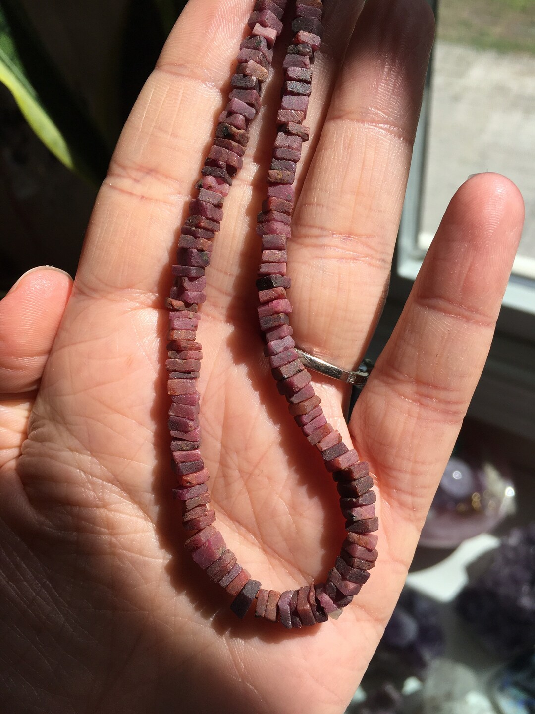 Raw Ruby Chip Beads Ruby Strand Raw Crystal Beads Rough Stone Strand ...