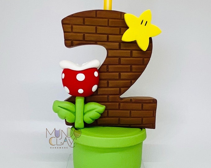 Super Mario Birthday Candle Super Mario Keepsake Super Mario - Etsy