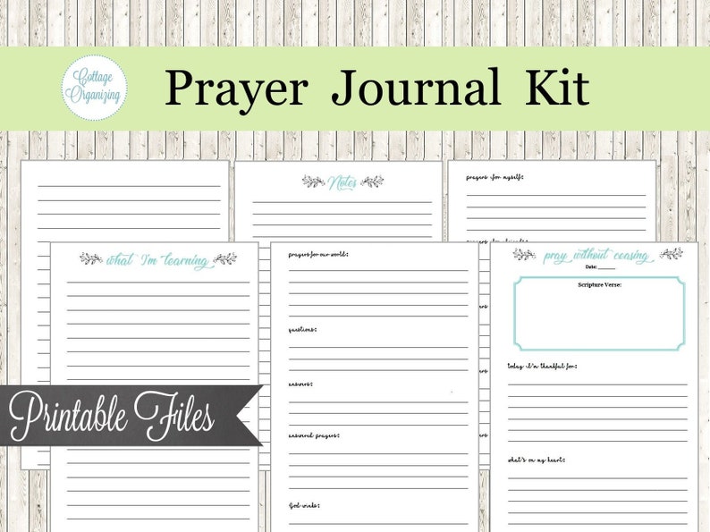 Printable Prayer Journal Kit, Scripture Cards, A5, Christian, Book ...