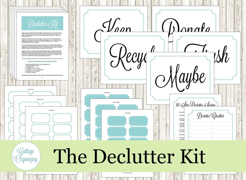 Declutter Kit - Organizing Printables - Declutter System - Spring ...