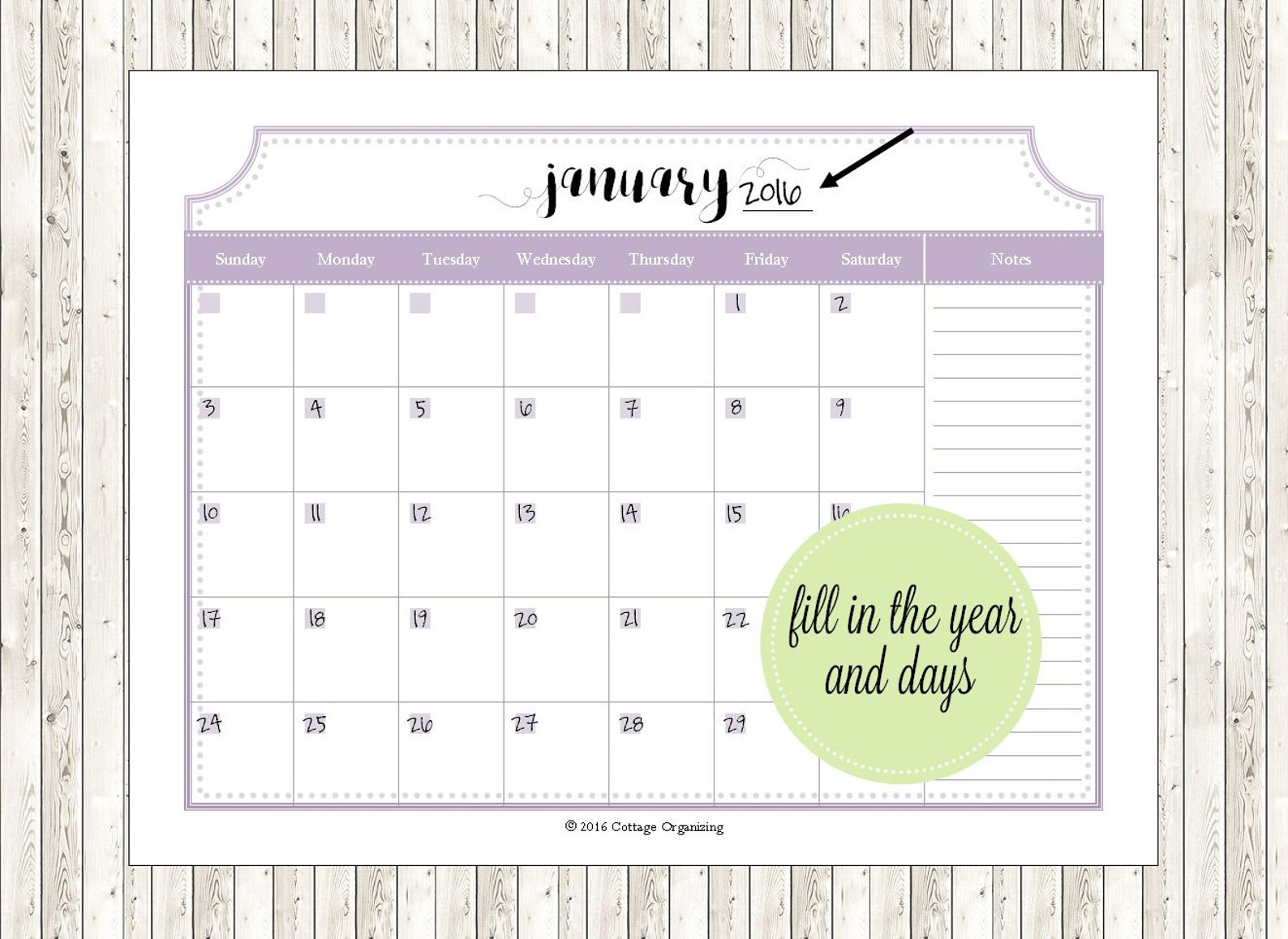 Printable Perpetual Calendar Kit 24 Monthly Calendar Pages | Etsy