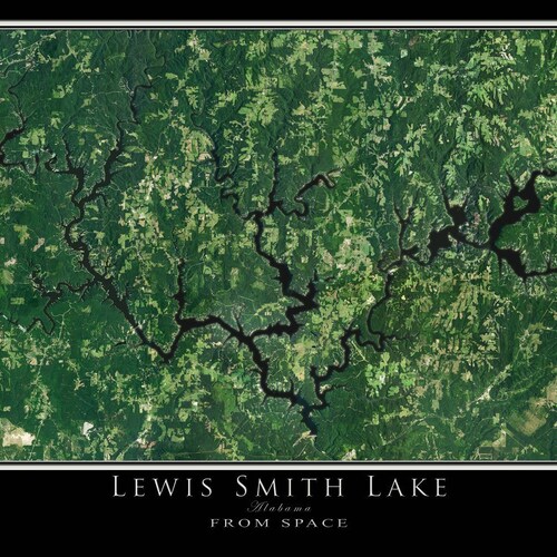 Lewis Smith Lake Alabama Map Lake Map Lake Art Lake Gift | Etsy