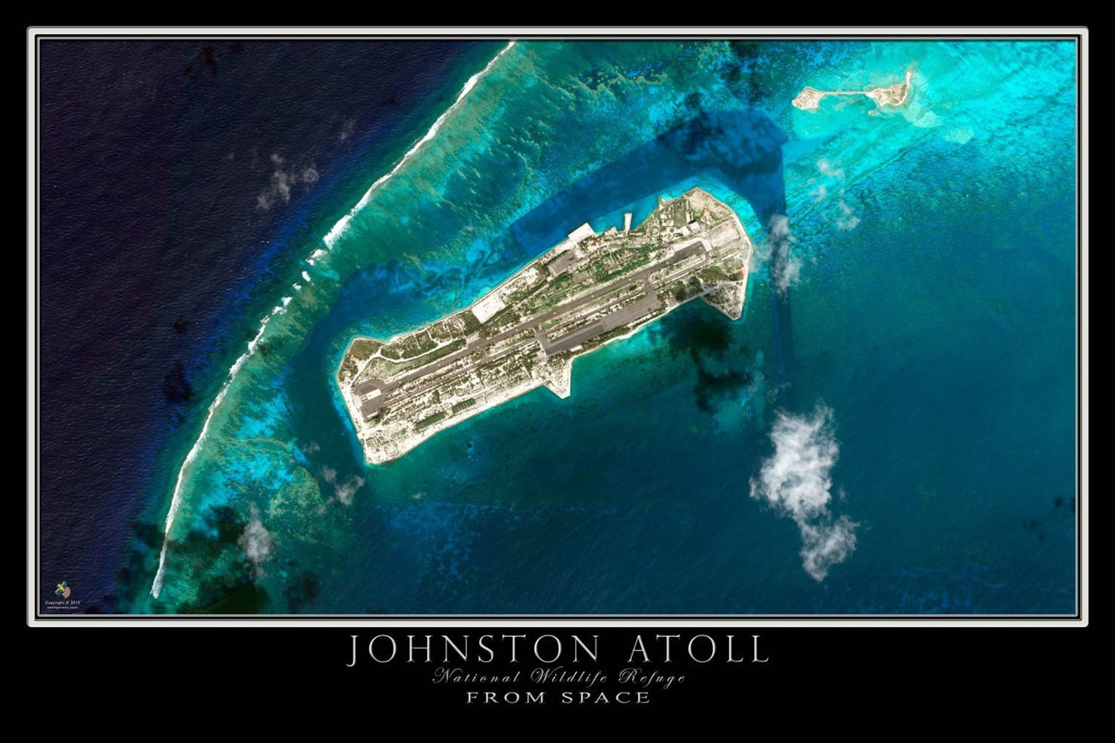 The Johnston Atoll Satellite Poster Map - Etsy