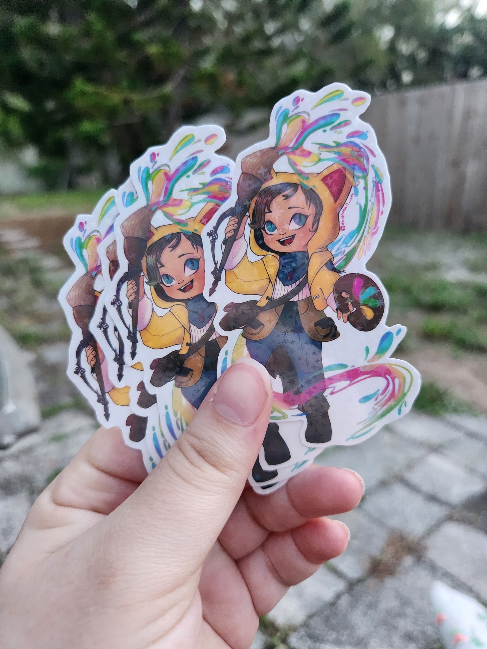 FFXIV Krile Pictomancer Dawntrail Holographic Vinyl Sticker - Etsy