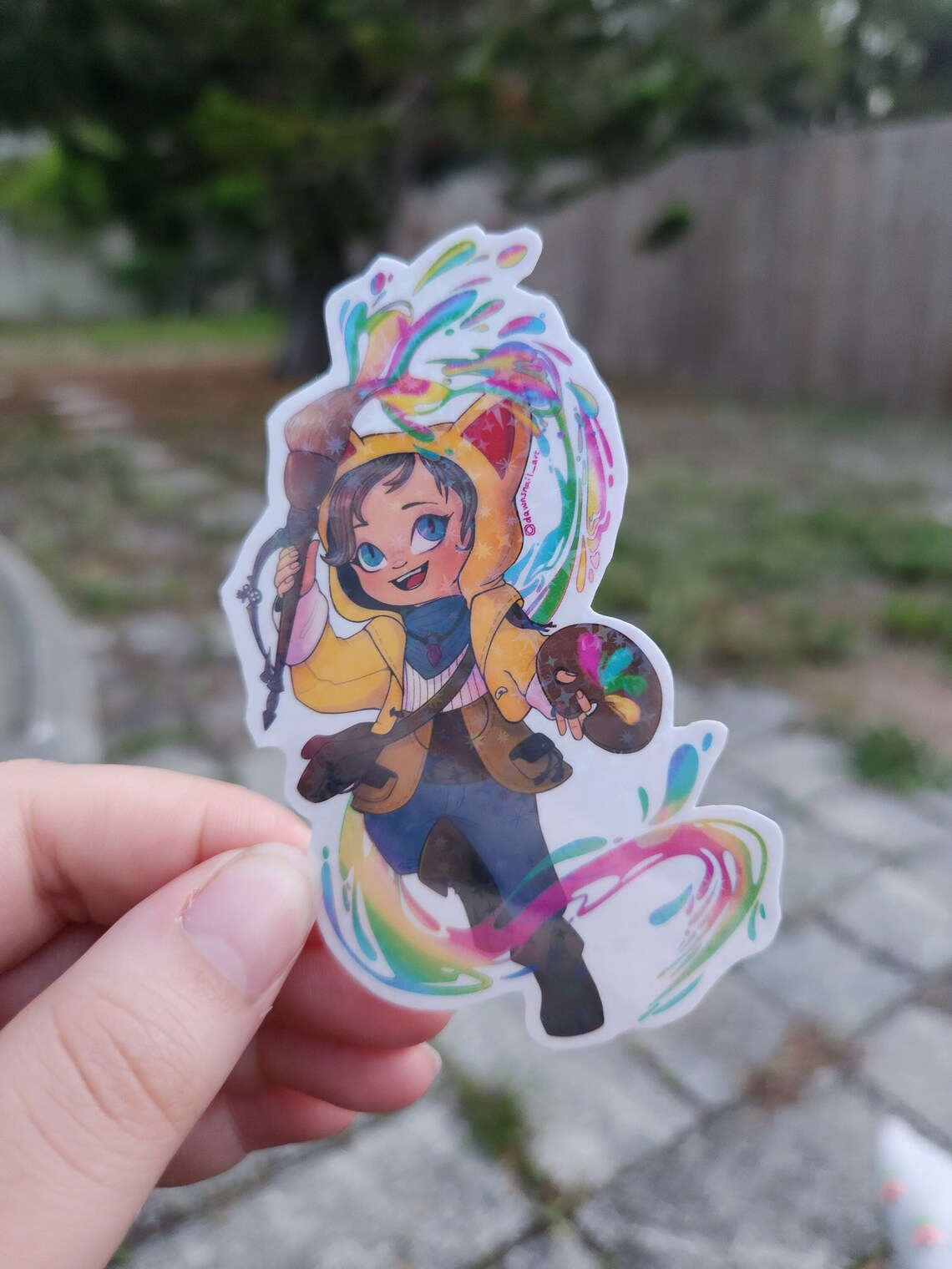 FFXIV Krile Pictomancer Dawntrail Holographic Vinyl Sticker - Etsy