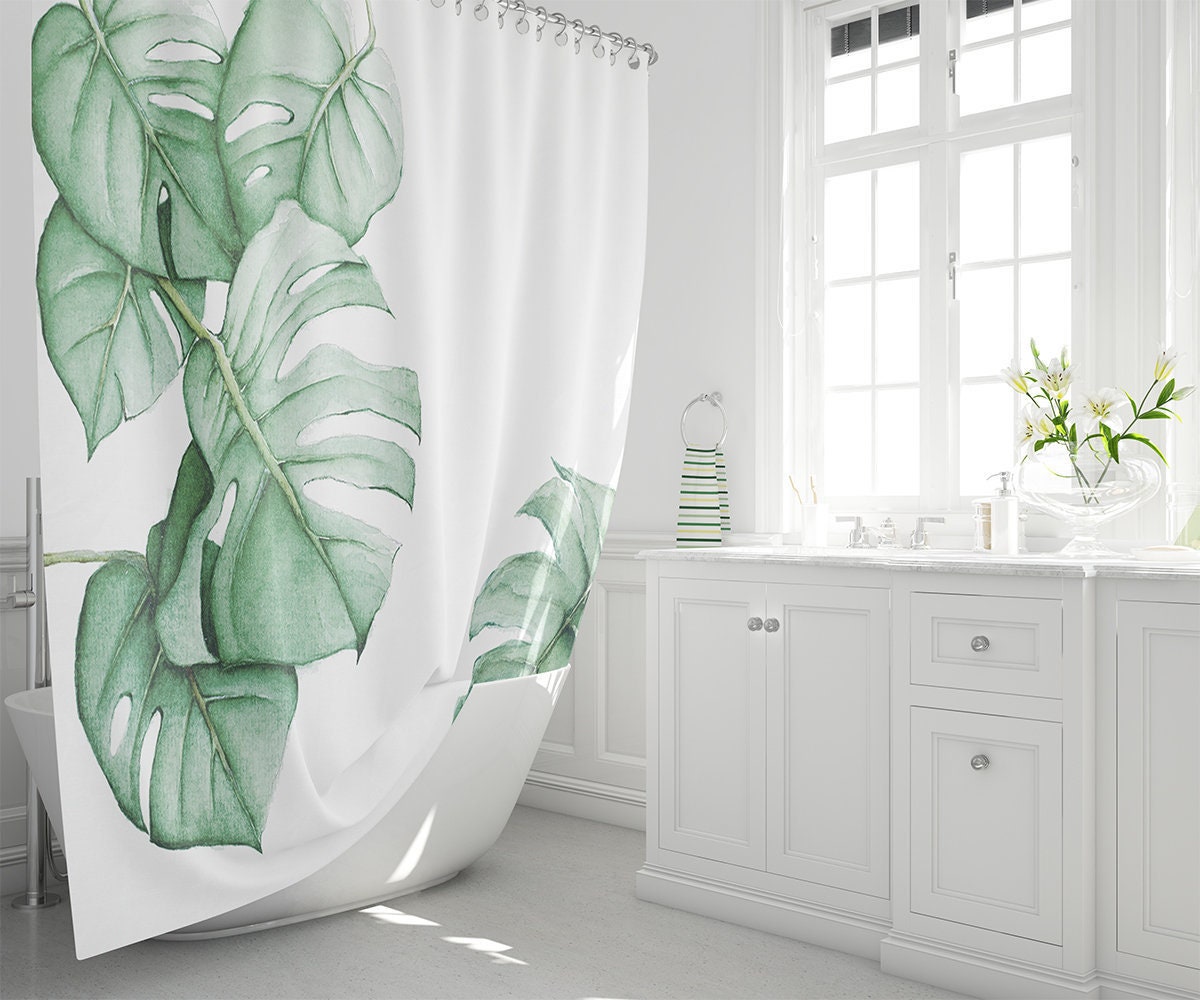 Shower curtain palm leaves store
