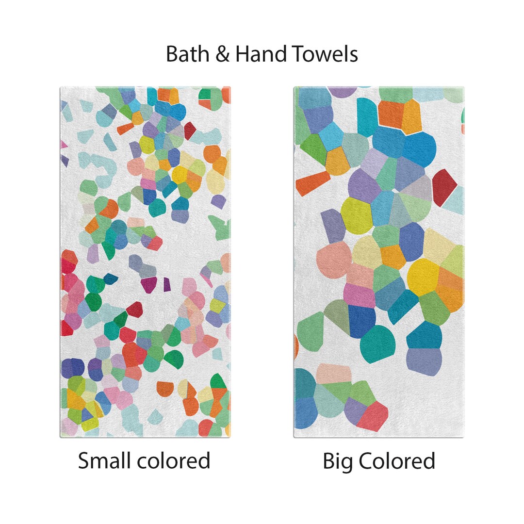 Bold Abstract Colorful Bath Towels and Hand Towel Set for Your Modern ...