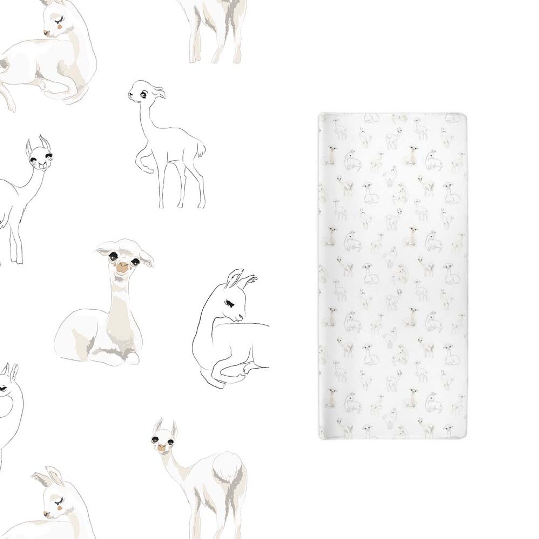 Llama Baby Crib Sheet & Changing Pad Cover: Neutral Nursery Decor - Etsy