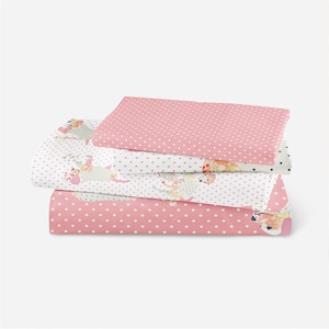 Baby Girl Gift Cute Pink Puppy Dog Crib Bedding Set or Toddler Bedding ...