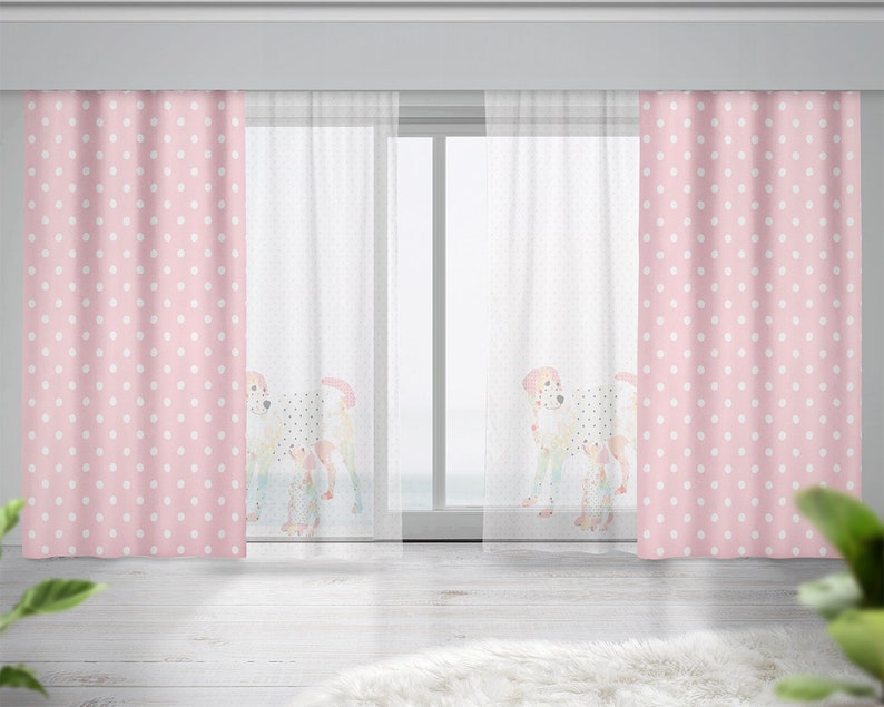 Baby Pink Nursery Window Curtains Sheer Curtains or Blackout - Etsy